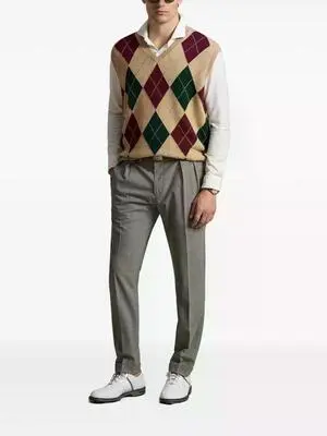 Rlx Ralph Lauren Beige Argyle Knit Vest