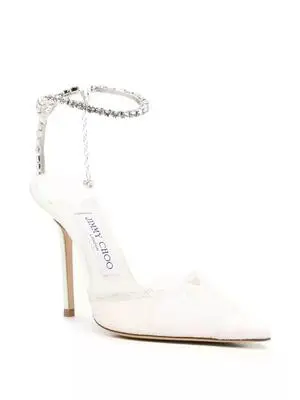 JIMMY CHOO Saeda Crystal-embellished Lace Pumps
