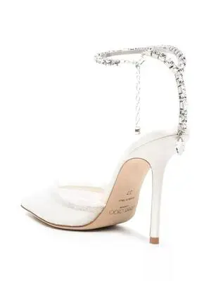 JIMMY CHOO Saeda Crystal-embellished Lace Pumps