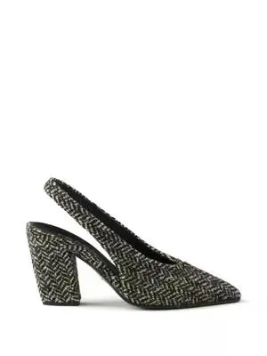 Prada Chevron Slingback Pumps - Black