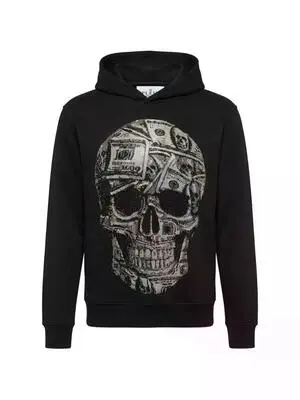 Philipp Plein Crystal-embellished Skull Hoodie - Black