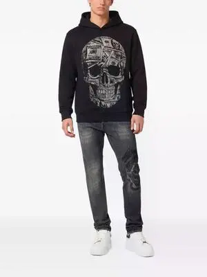 Philipp Plein Crystal-embellished Skull Hoodie