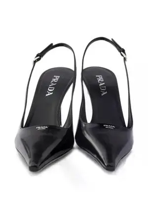 Prada Brushed Leather Slingback Pumps