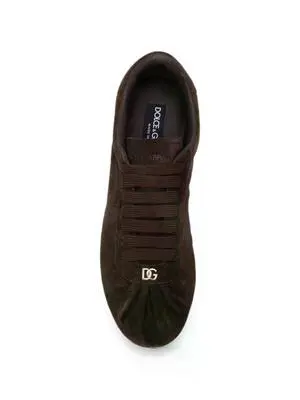 Dolce & Gabbana Logo Plaque Suede Sneakers
