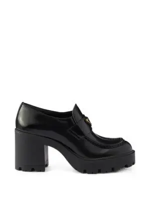 Prada Brushed-leather Loafers - Black