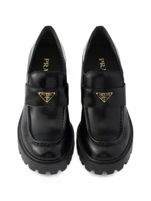 Prada Brushed-leather Loafers