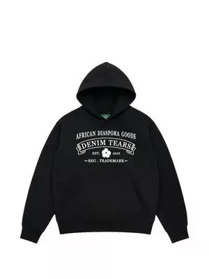 DENIM TEARS Adg Logo-print Hoodie - Black