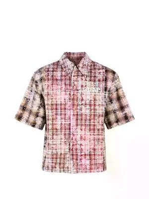 GUAPI Eclipse Rhinestone-embellished Plaid Shirt