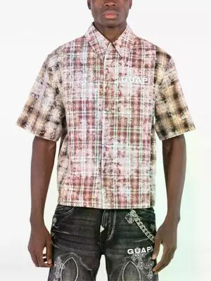 GUAPI Eclipse Rhinestone-embellished Plaid Shirt