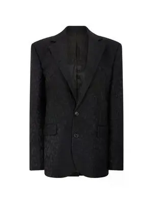 Roberto Cavalli Leopard-jacquard Notched-lapel Jacket