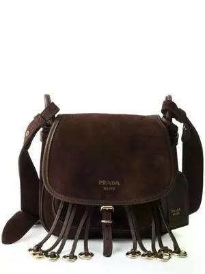 Prada Corsaire Suede Mini Shoulder Bag - Brown