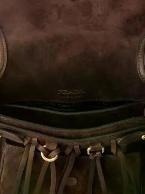 Prada Corsaire Suede Mini Shoulder Bag - Brown