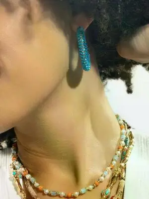 Gas Bijoux Izzia Beaded Hoop Earrings
