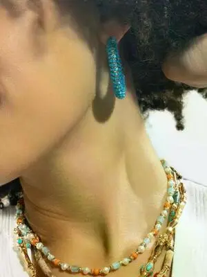 Gas Bijoux Izzia Beaded Hoop Earrings - Gold