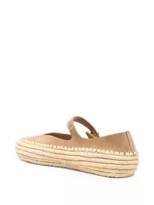 Loewe Mary Jane Woven-trim Ballet Flats - Neutrals