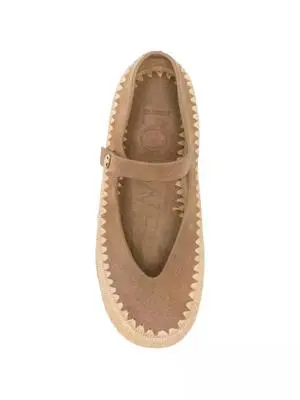 Loewe Mary Jane Woven-trim Ballet Flats - Neutrals