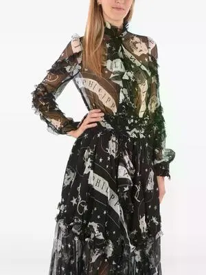 Philipp Plein Silk Maxi Dress
