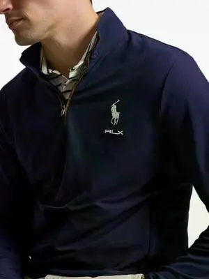 Rlx Ralph Lauren Half-zip Embroidered Pony Sweater