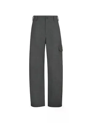 Brunello Cucinelli Virgin Wool Twill Cargo Barrel Trousers With Monili Embellishment