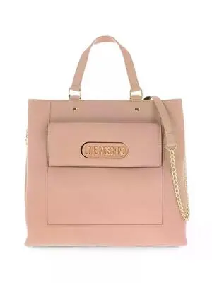 Moschino Logo-plaque Tote Bag - Neutrals