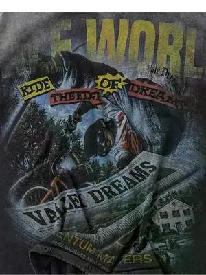 VALE FOREVER Graphic-print Distressed T-shirt