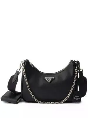Prada Re-edition 2005 Saffiano Leather Shoulder Bag - Black