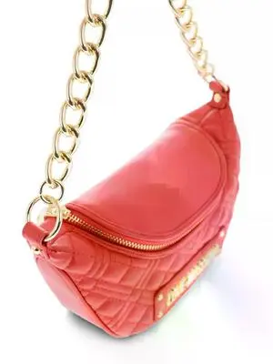 Moschino Quilted Logo Plaque Shoulder Bag
