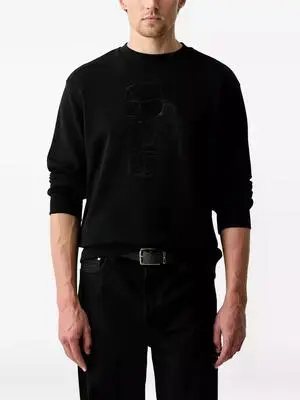 Karl Lagerfeld Ikonik Karl Embroidered Sweater - Black