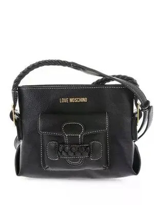 Moschino Braided Detail Contrasting Stitch Tote Bag - Black