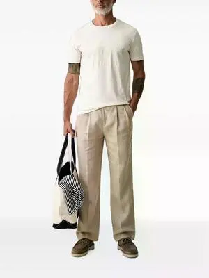 Gant Logo-print Slub-texture T-shirt - Neutrals