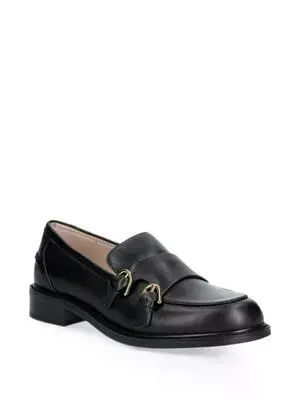 COCCINELLE Double-buckle Leather Loafers