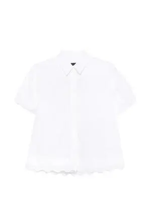 Simone Rocha Scalloped-hem Puff-sleeve Shirt - White