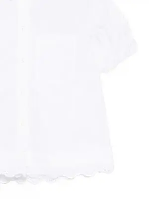 Simone Rocha Scalloped Hem Puff-sleeve Shirt