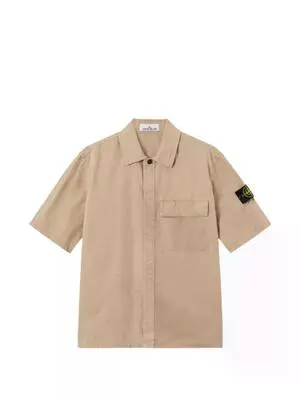 Stone Island Logo-patch Short-sleeve Shirt - Neutrals