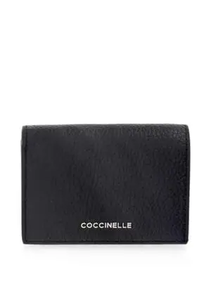 COCCINELLE Logo-print Pebbled-leather Wallet - Black