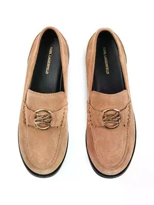 Karl Lagerfeld Logo-plaque Suede Loafers