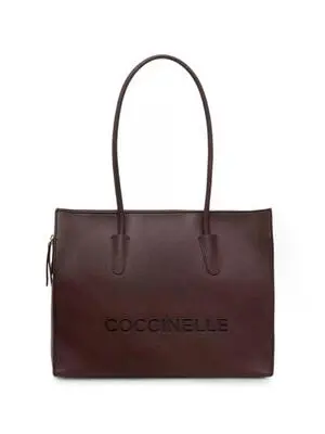 COCCINELLE Myrtha26 Logo-embossed Leather Tote Bag - Brown