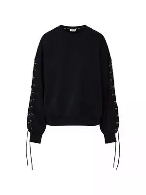 Liu Jo Sweatshirt With Braided Sleeves - Black