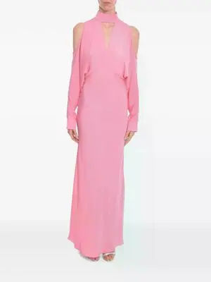 SUPER BLOND Maxi Cut-out Long-sleeve Dress - Pink