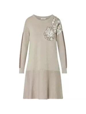 Liu Jo Jacquard Knit Dress With Floral Detail