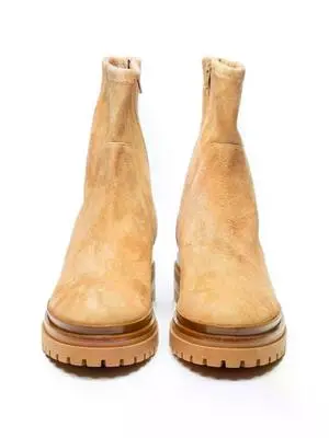 POCHE PARIS Suede Chunky Ankle Boots