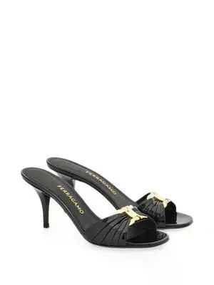 FERRAGAMO Gancini Embellished Kitten Heel Slides