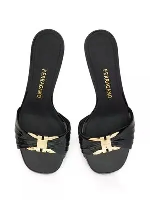 FERRAGAMO Gancini Embellished Kitten Heel Slides