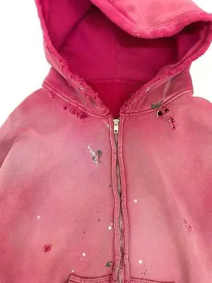 MOOJI MOOJI Distressed Paint-splatter Hoodie