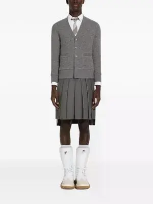 Thom Browne Cashmere Waffle Knit V-neck Cardigan