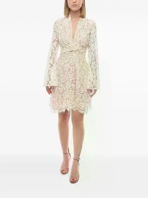 SUPER BLOND Lace V-neck Dress - Neutrals