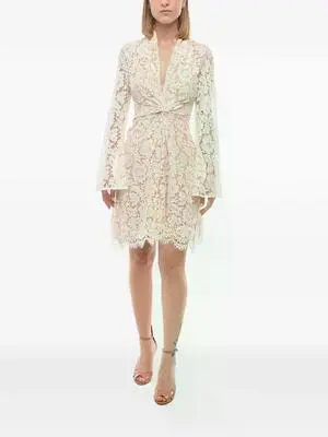 SUPER BLOND Lace V-neck Dress - Neutrals