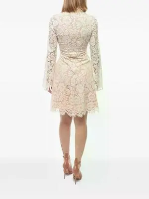 SUPER BLOND Lace V-neck Dress - Neutrals