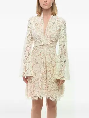 SUPER BLOND Lace V-neck Dress - Neutrals