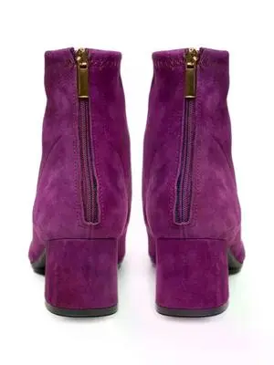 POCHE PARIS Suede Block-heel Ankle Boots